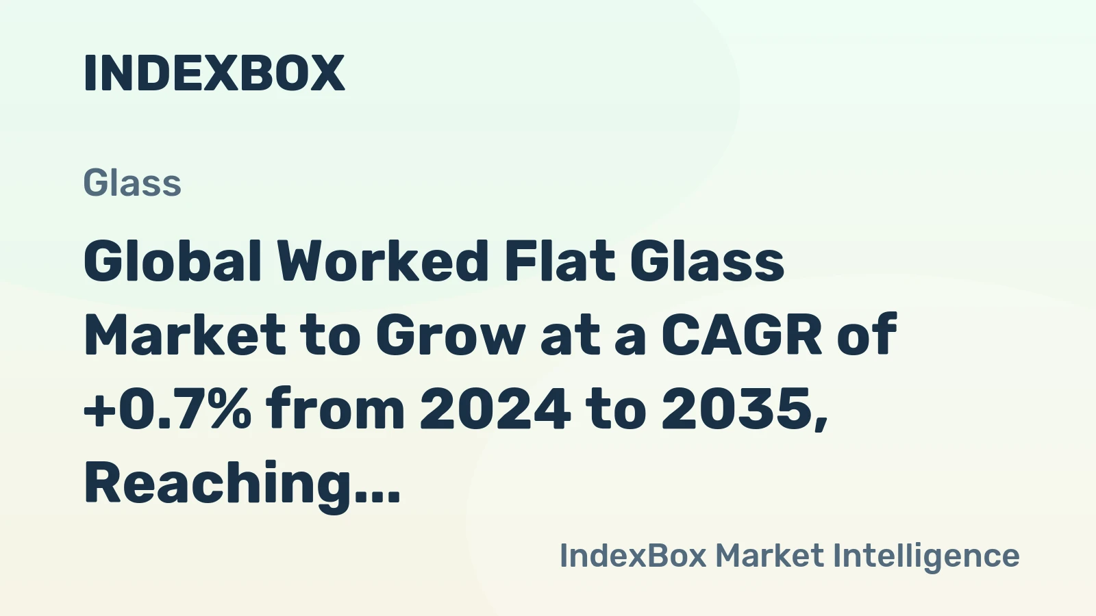 Global Worked Flat Glass Market to Grow at a CAGR of +0.7% from 2024 to 2035, Reaching $44.6B by 2035