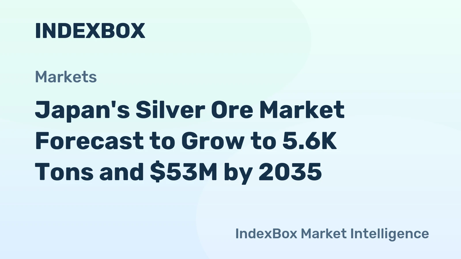 Japan's Silver Ore Market Forecast to Grow to 5.6K Tons and $53M by 2035