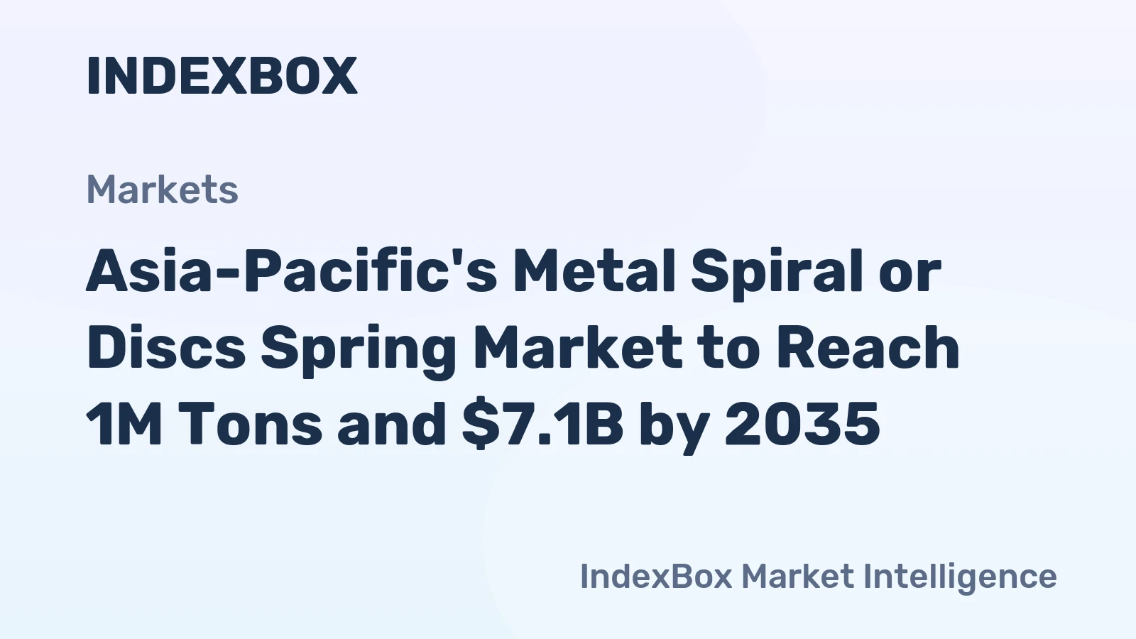 Asia-Pacific's Metal Spiral or Discs Spring Market to Reach 1M Tons and $7.1B by 2035