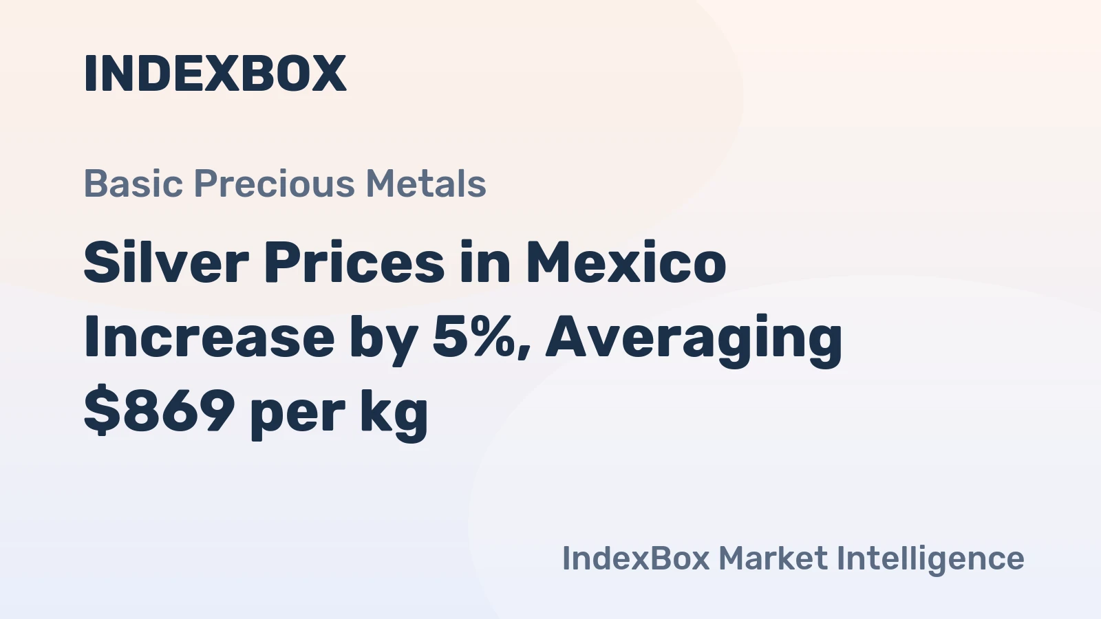 Silver Prices in Mexico Increase by 5%, Averaging $869 per kg