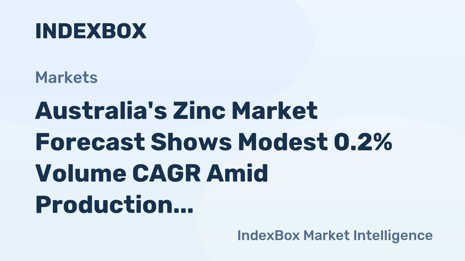 Australia's Zinc Market Forecast Shows Modest 0.2% Volume CAGR Amid Production Decline