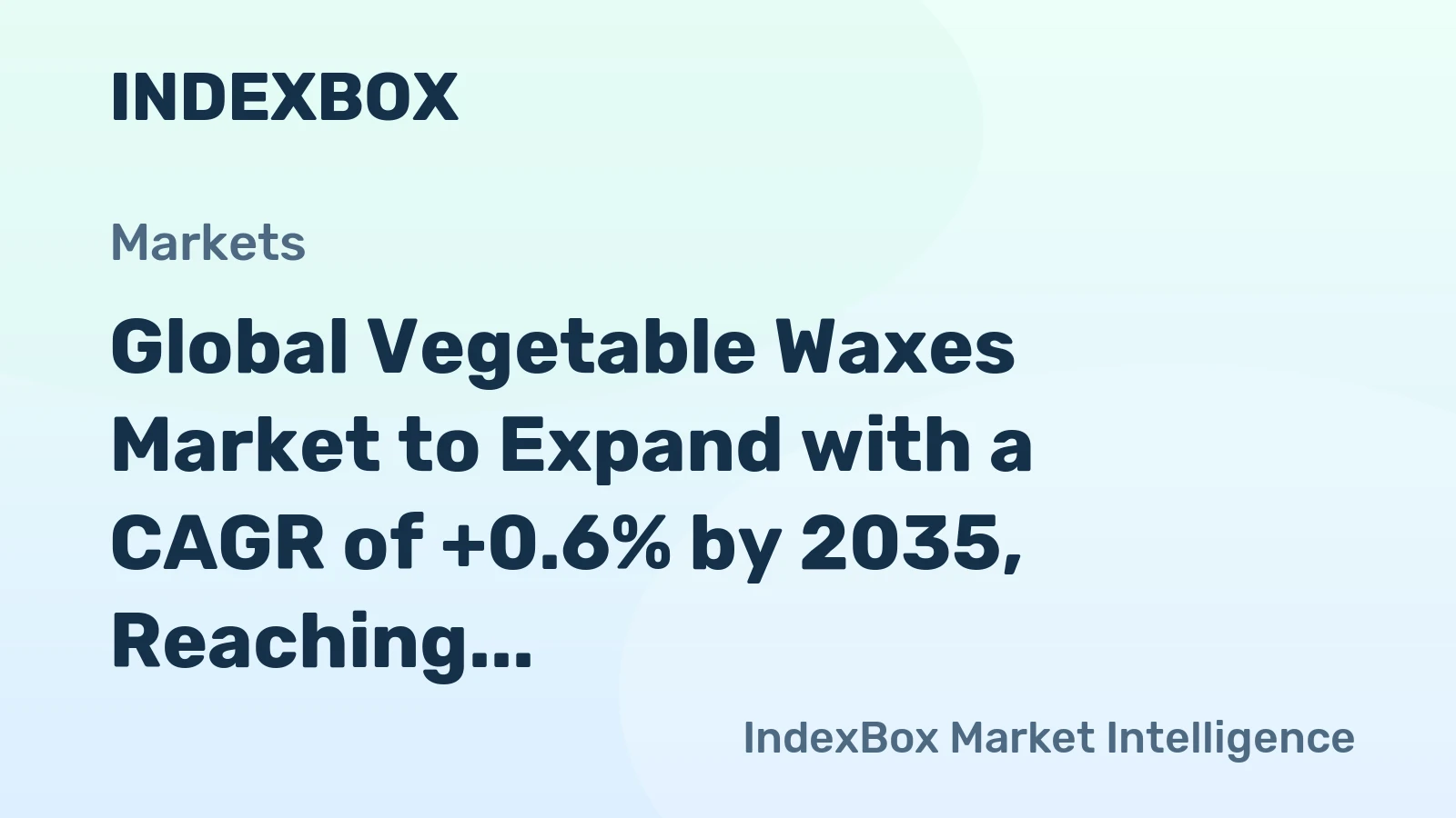 Global Vegetable Waxes Market to Expand with a CAGR of +0.6% by 2035, Reaching $437M in Value