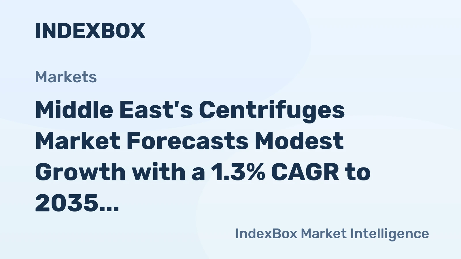 Middle East's Centrifuges Market Forecasts Modest Growth with a 1.3% CAGR to 2035