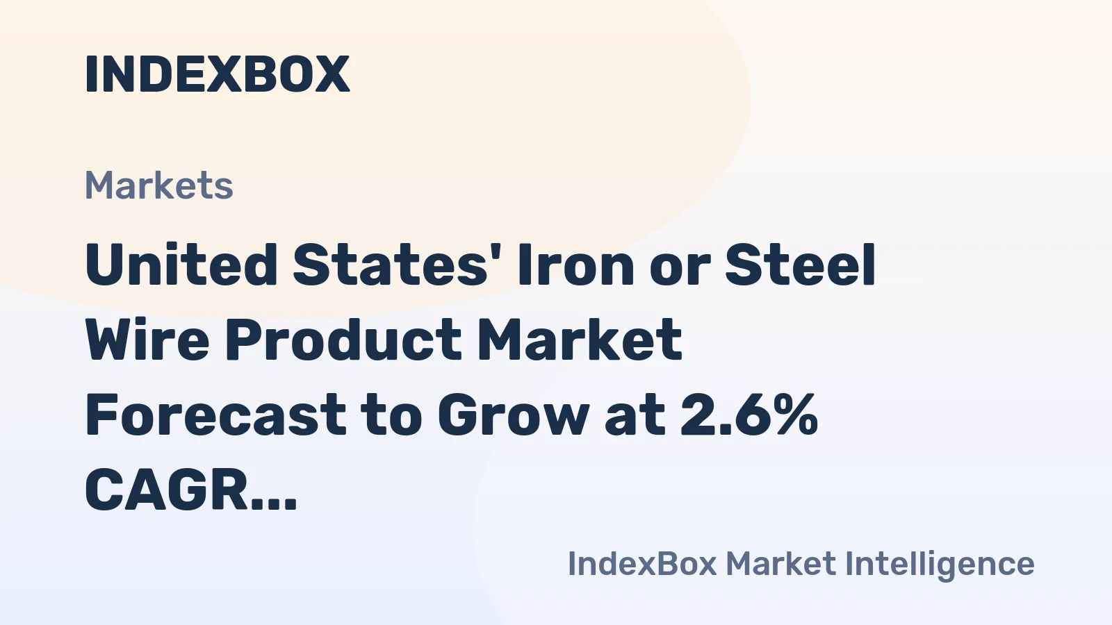 United States' Iron or Steel Wire Product Market Forecast to Grow at 2.6% CAGR