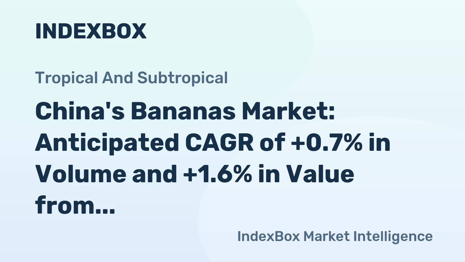 China's Bananas Market: Anticipated CAGR of +0.7% in Volume and +1.6% in Value from 2024 to 2035