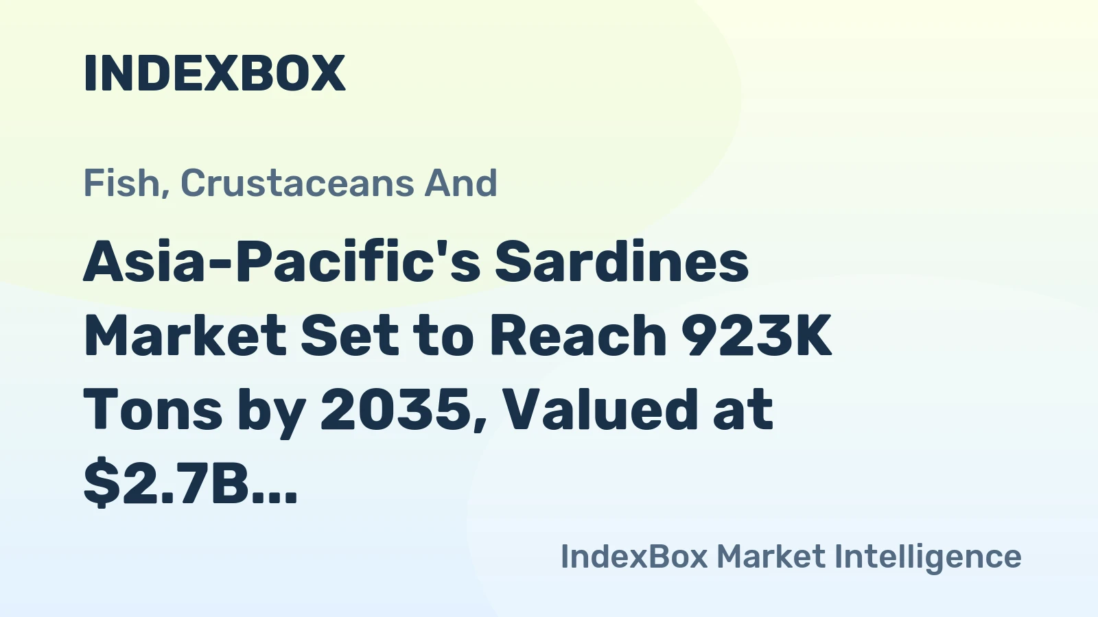 Asia-Pacific's Sardines Market Set to Reach 923K Tons by 2035, Valued at $2.7B