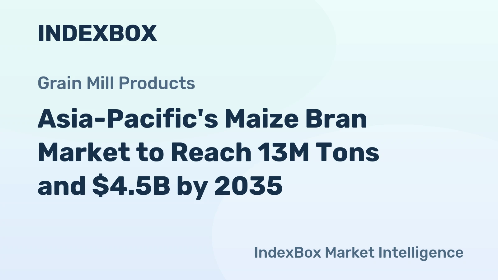 Asia-Pacific's Maize Bran Market to Reach 13M Tons and $4.5B by 2035