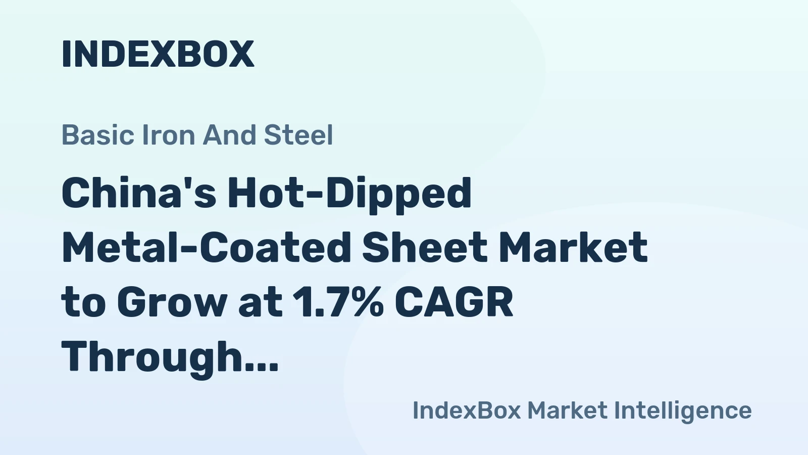 China's Hot-Dipped Metal-Coated Sheet Market to Grow at 1.7% CAGR Through 2035