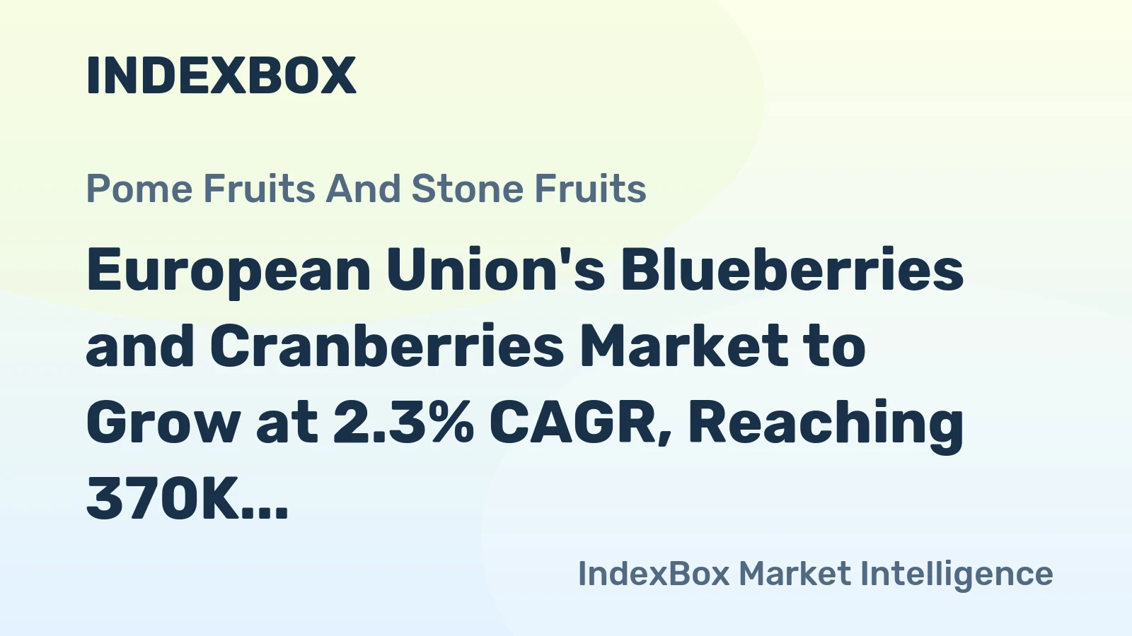 European Union's Blueberries and Cranberries Market to Grow at 2.3% CAGR, Reaching 370K Tons by 2035