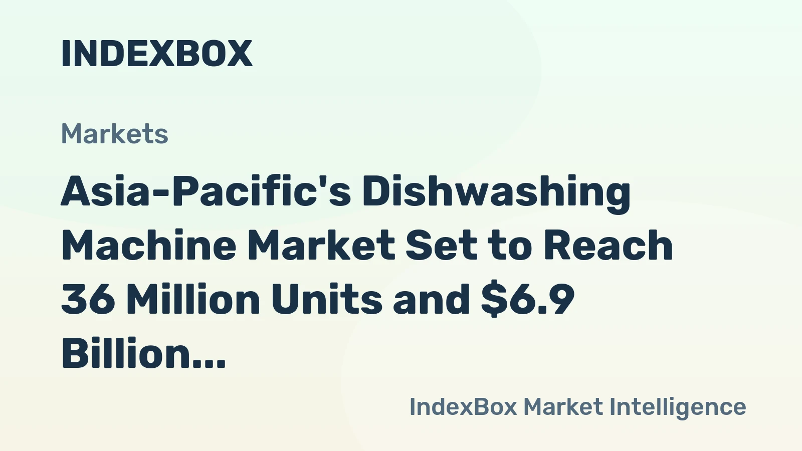 Asia-Pacific's Dishwashing Machine Market Set to Reach 36 Million Units and $6.9 Billion