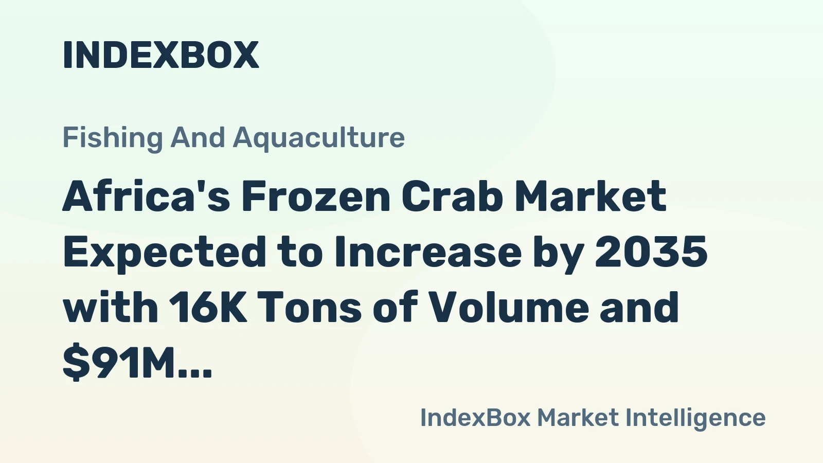 Africa's Frozen Crab Market Expected to Increase by 2035 with 16K Tons of Volume and $91M in Value