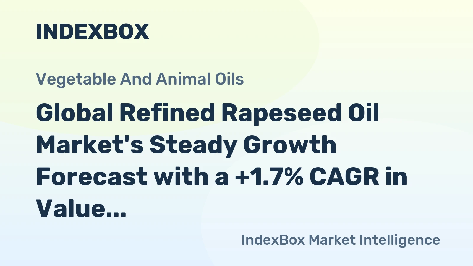 Global Refined Rapeseed Oil Market's Steady Growth Forecast with a +1.7% CAGR in Value