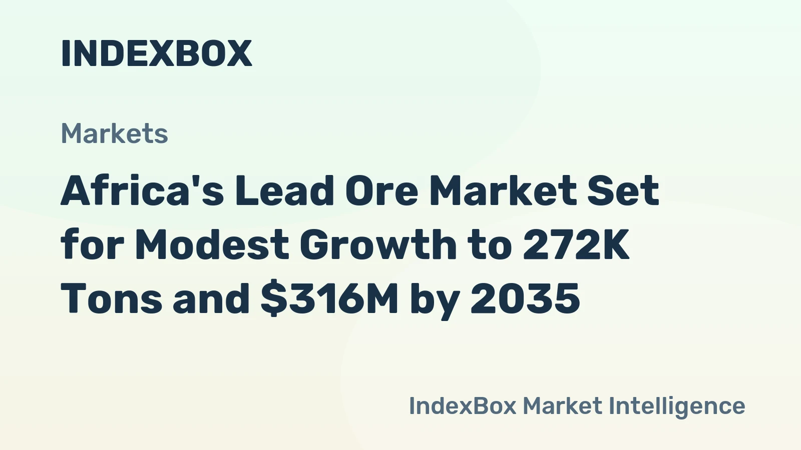 Africa's Lead Ore Market Set for Modest Growth to 272K Tons and $316M by 2035