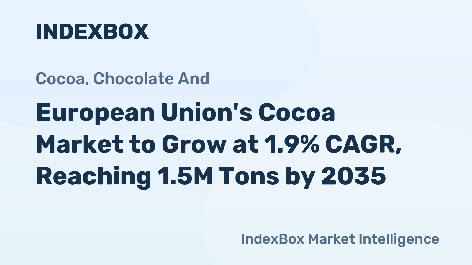 European Union's Cocoa Market to Grow at 1.9% CAGR, Reaching 1.5M Tons by 2035