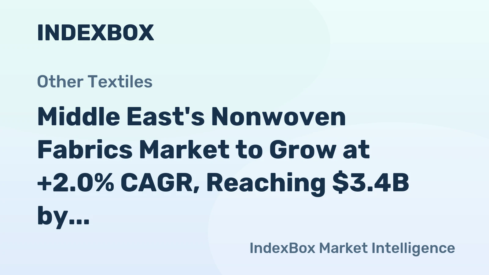 Middle East's Nonwoven Fabrics Market to Grow at +2.0% CAGR, Reaching $3.4B by 2035