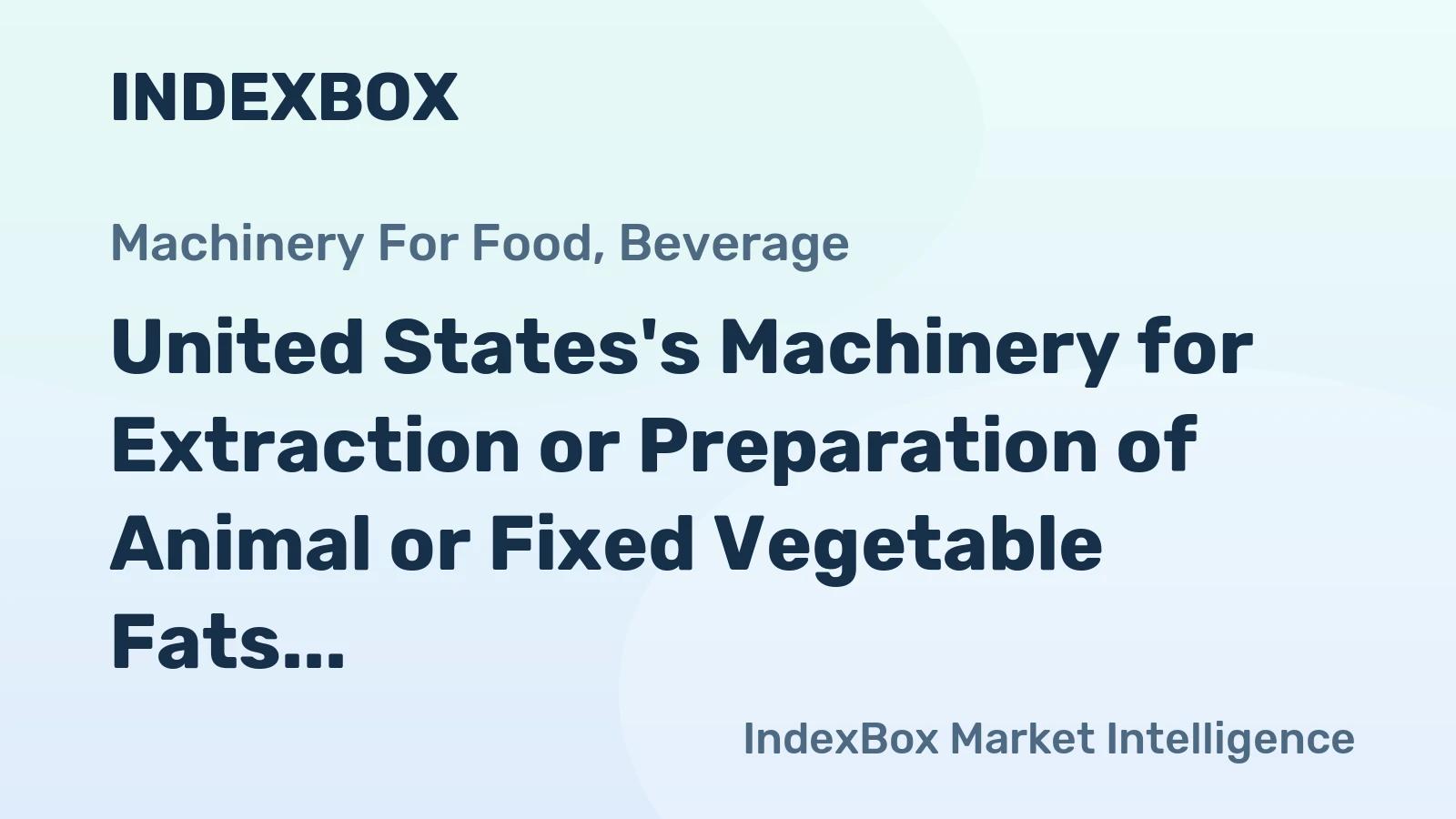 United States's Machinery for Extraction or Preparation of Animal or Fixed Vegetable Fats or Oils Market to Grow at a CAGR of +1.4% until 2035