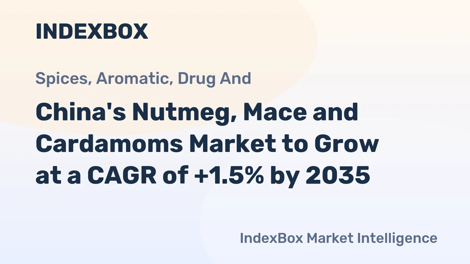 China's Nutmeg, Mace and Cardamoms Market to Grow at a CAGR of +1.5% by 2035