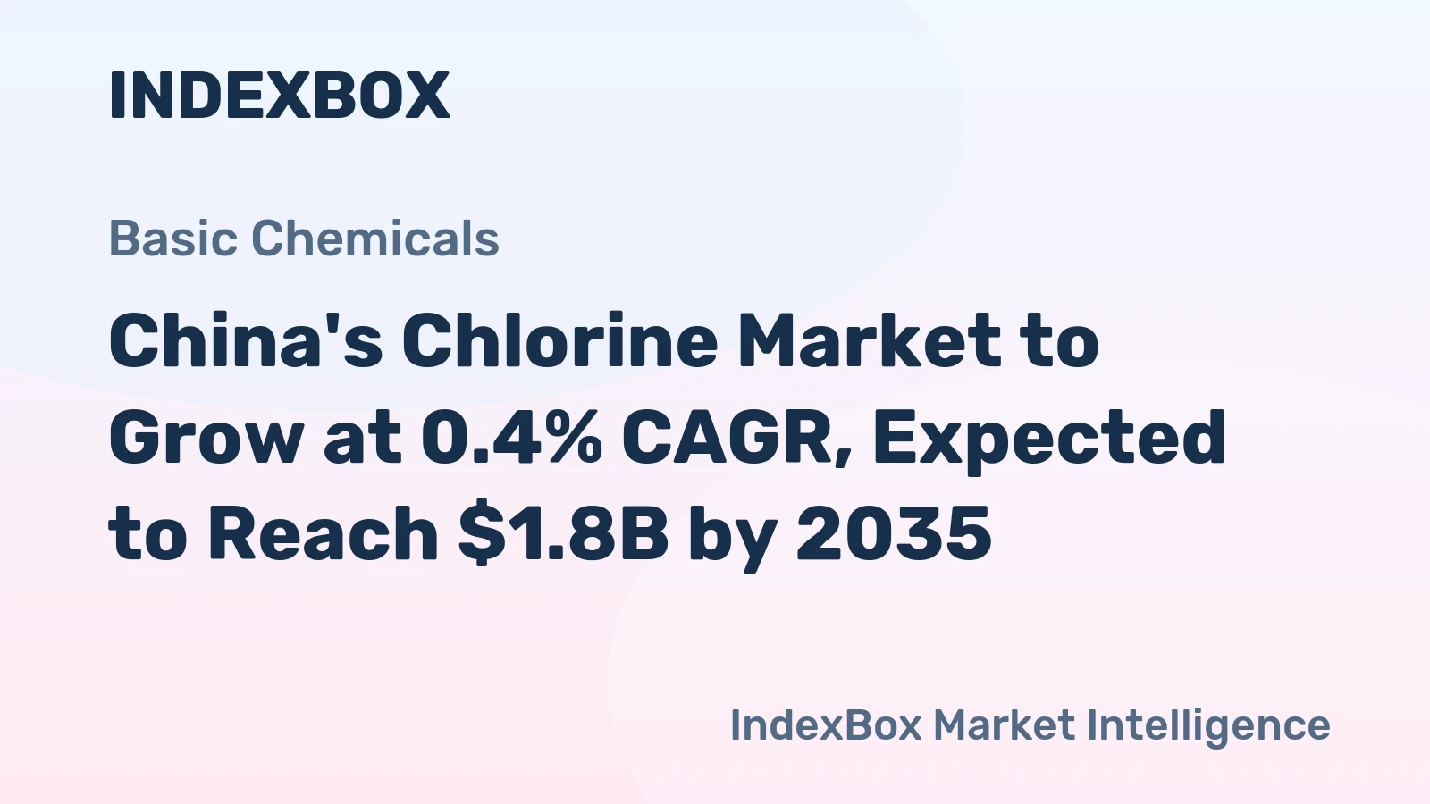 China's Chlorine Market to Grow at 0.4% CAGR, Expected to Reach $1.8B by 2035