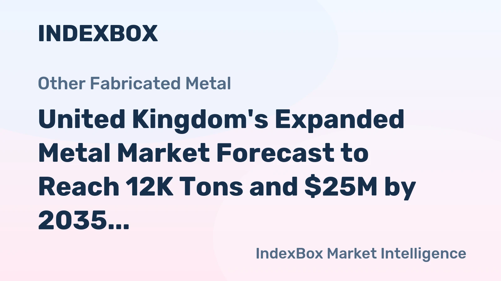 United Kingdom's Expanded Metal Market Forecast to Reach 12K Tons and $25M by 2035