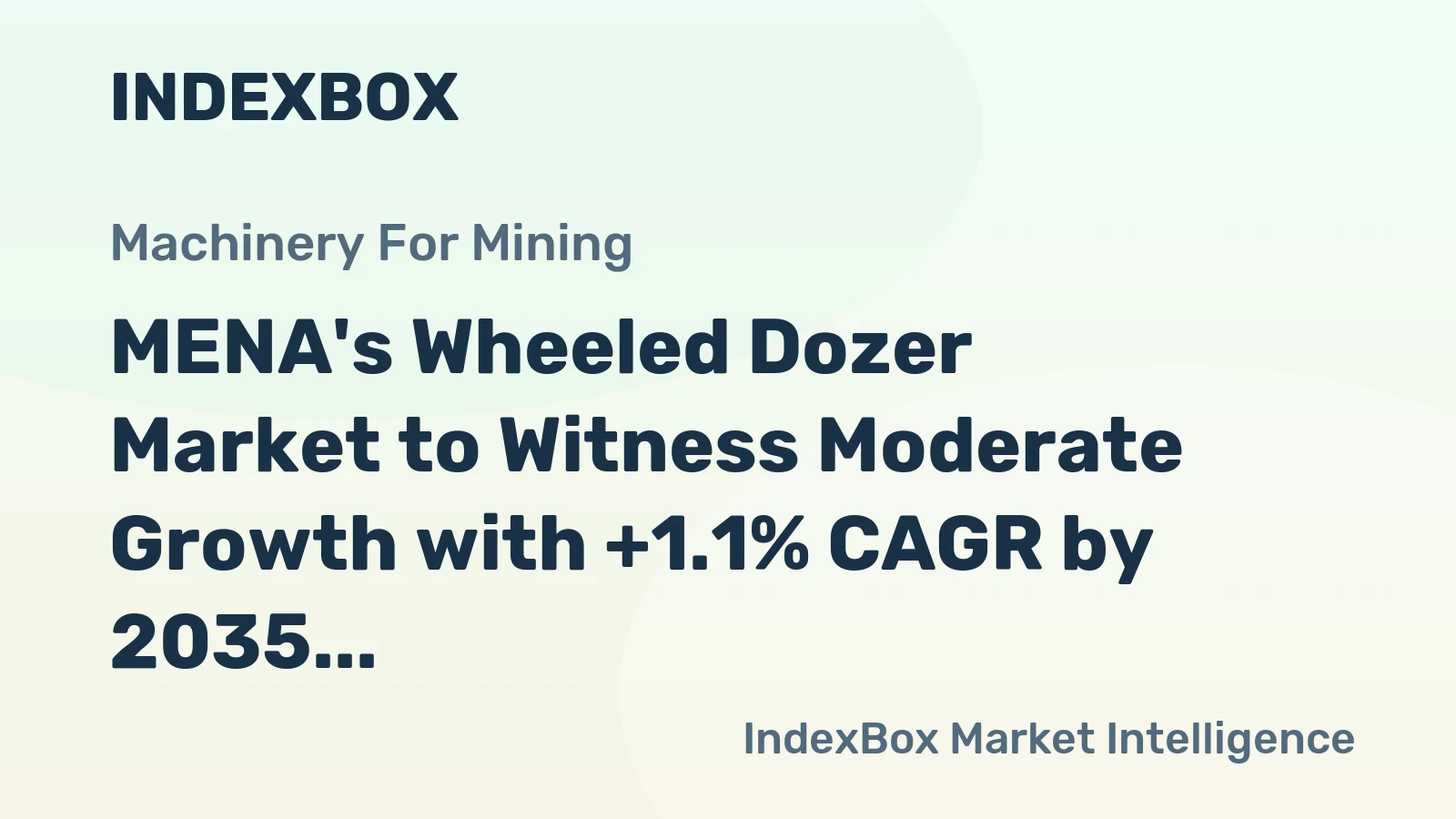 MENA's Wheeled Dozer Market to Witness Moderate Growth with +1.1% CAGR by 2035
