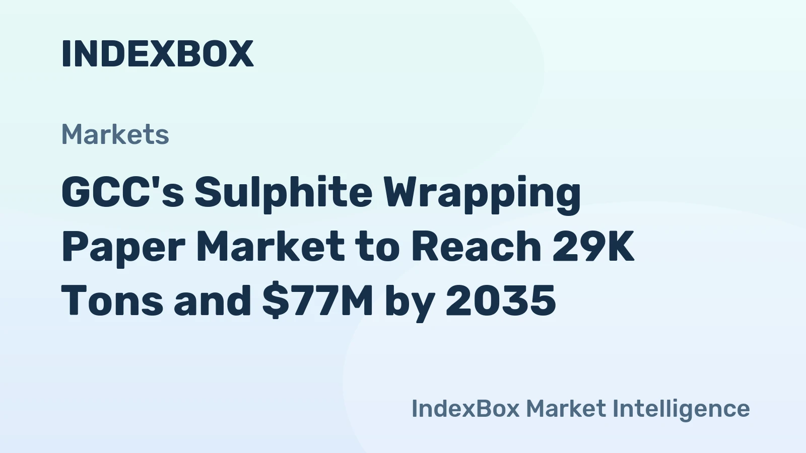 GCC's Sulphite Wrapping Paper Market to Reach 29K Tons and $77M by 2035