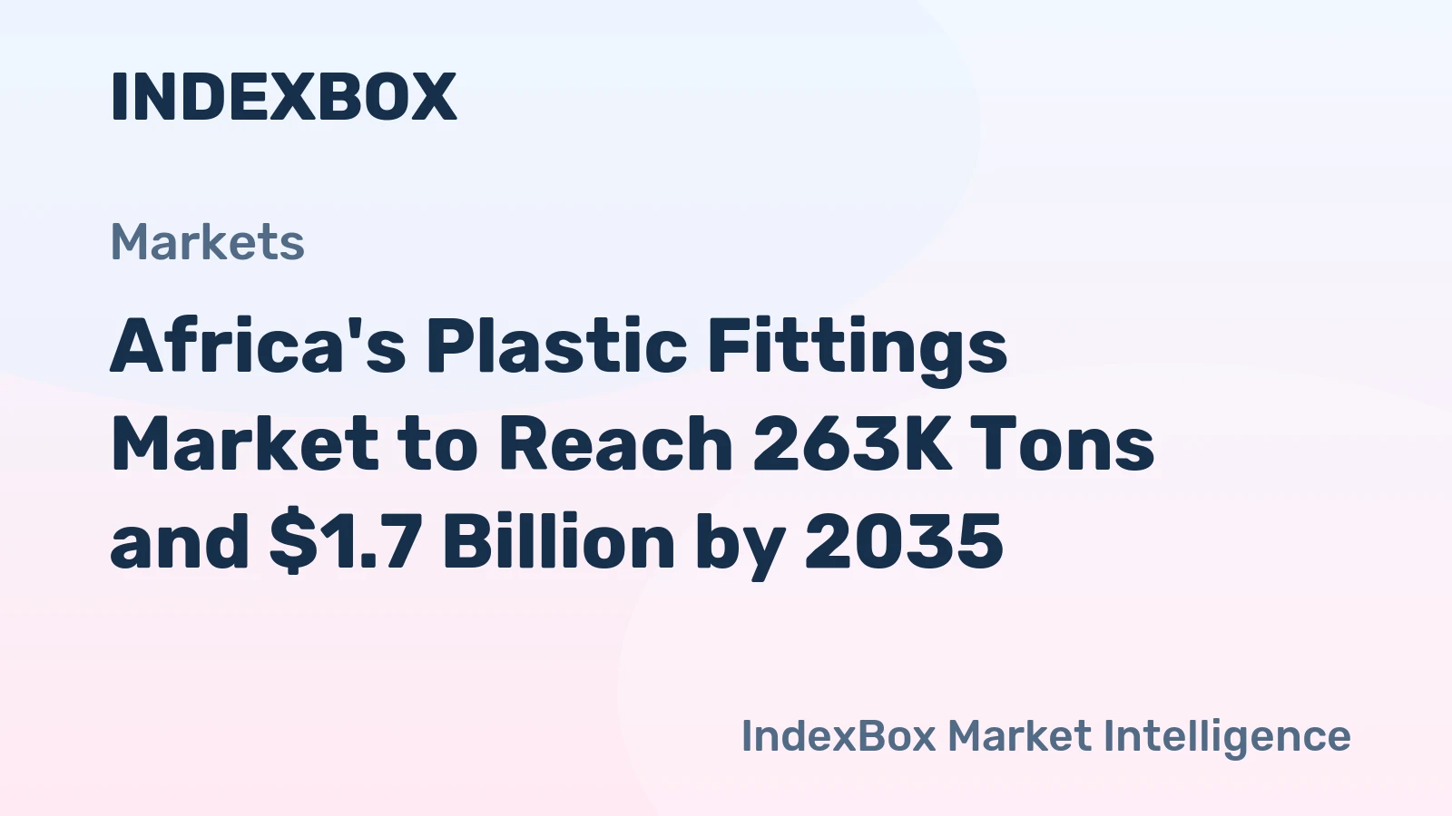 Africa's Plastic Fittings Market to Reach 263K Tons and $1.7 Billion by 2035