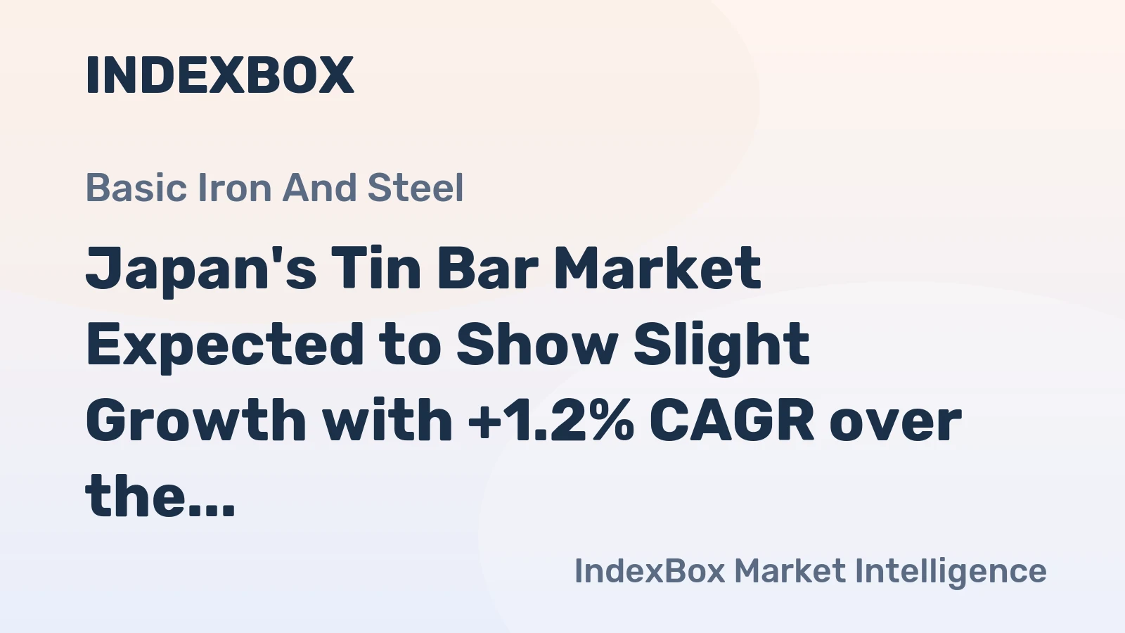 Japan's Tin Bar Market Expected to Show Slight Growth with +1.2% CAGR over the Next Decade