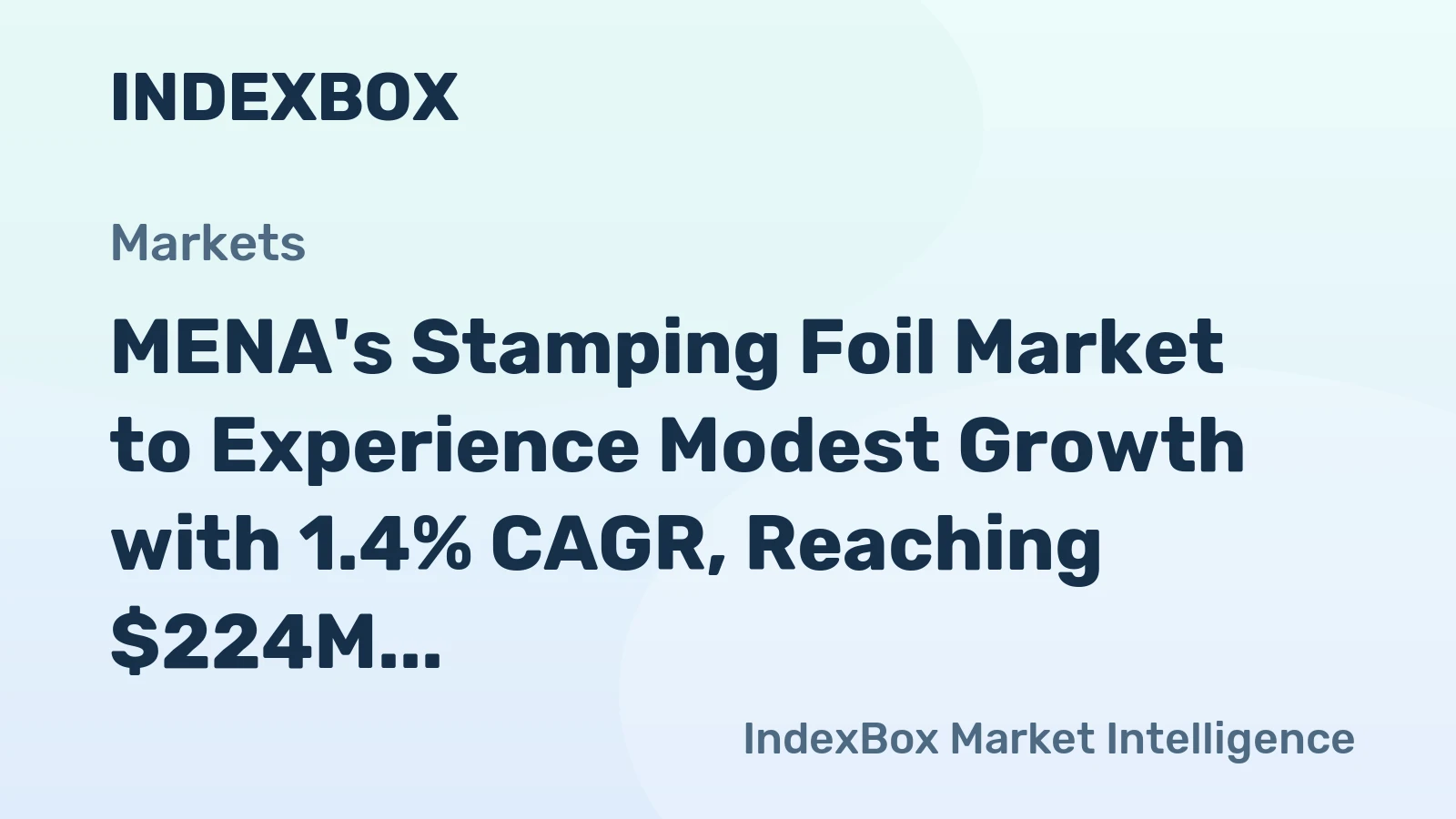 MENA's Stamping Foil Market to Experience Modest Growth with 1.4% CAGR, Reaching $224M by 2035