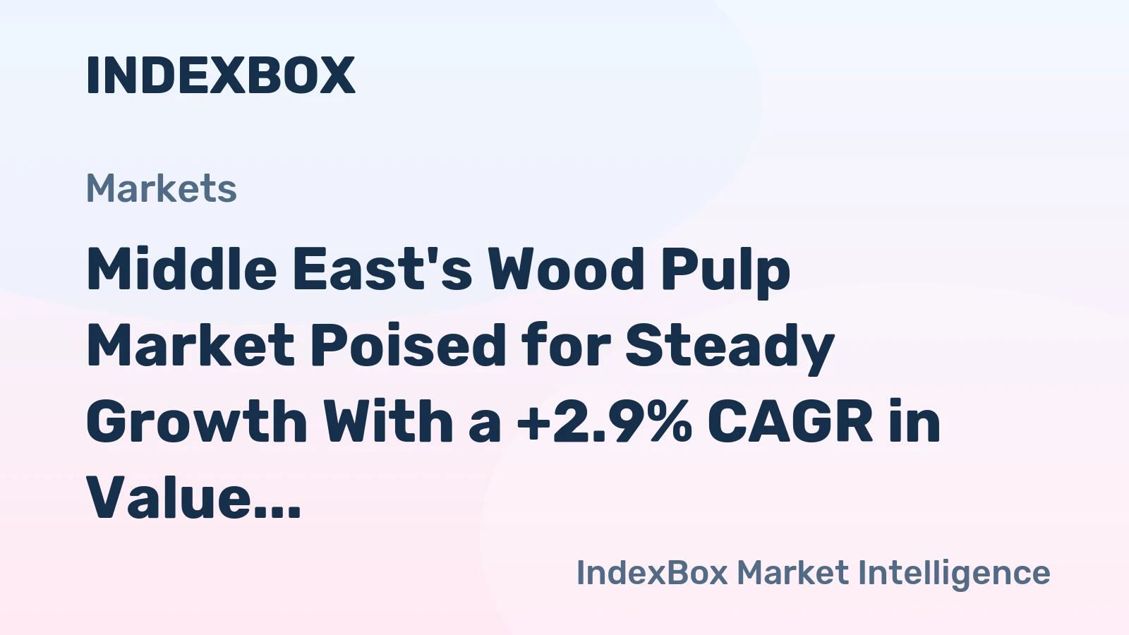 Middle East's Wood Pulp Market Poised for Steady Growth With a +2.9% CAGR in Value Through 2035