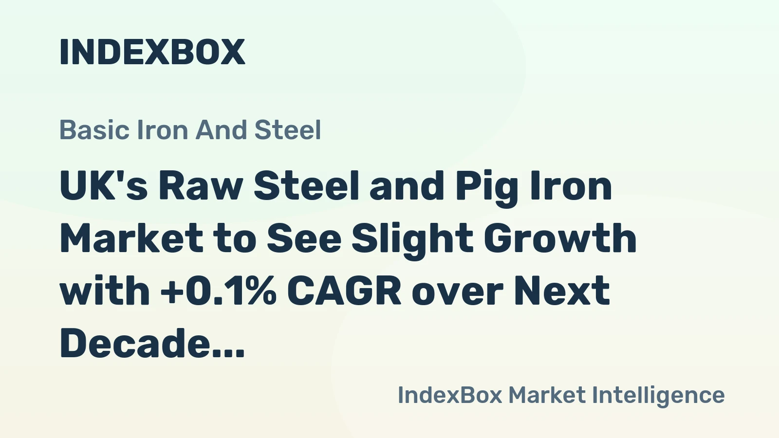 UK's Raw Steel and Pig Iron Market to See Slight Growth with +0.1% CAGR over Next Decade