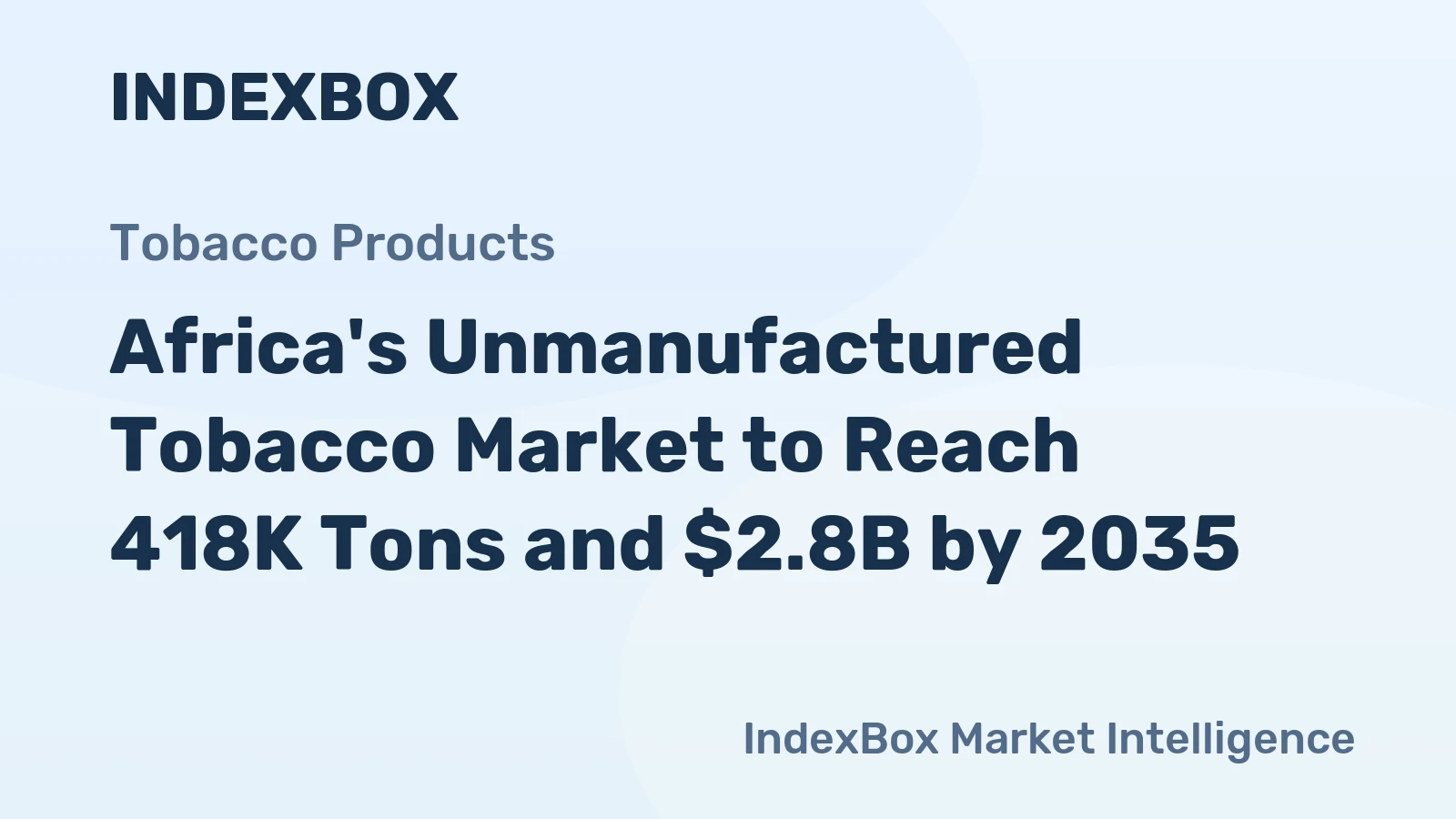 Africa's Unmanufactured Tobacco Market to Reach 418K Tons and $2.8B by 2035