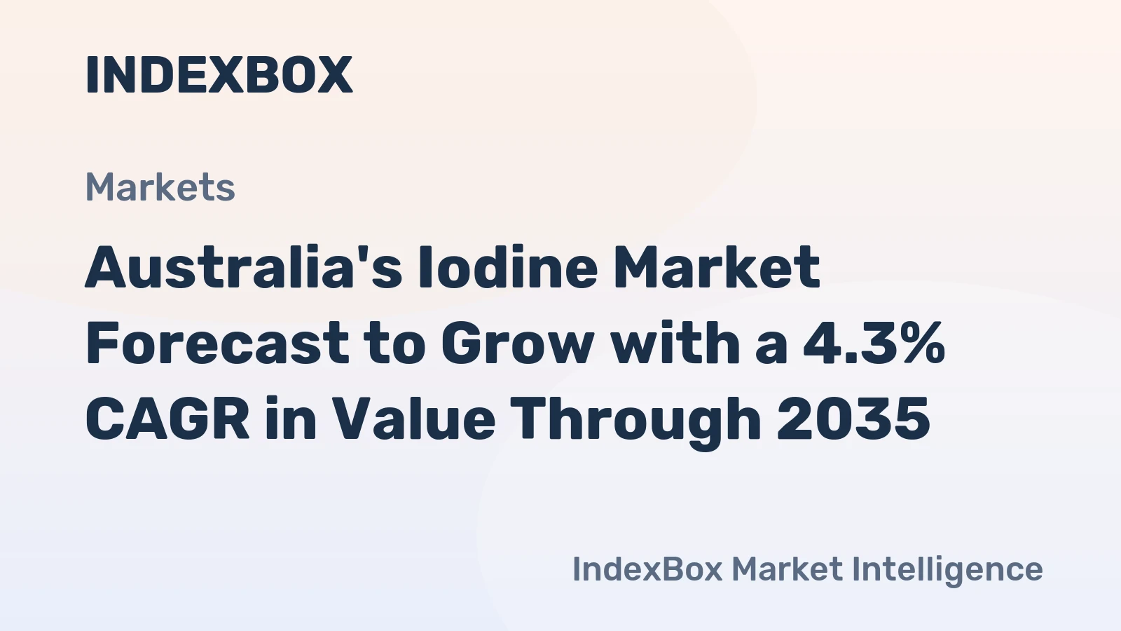 Australia's Iodine Market Forecast to Grow with a 4.3% CAGR in Value Through 2035