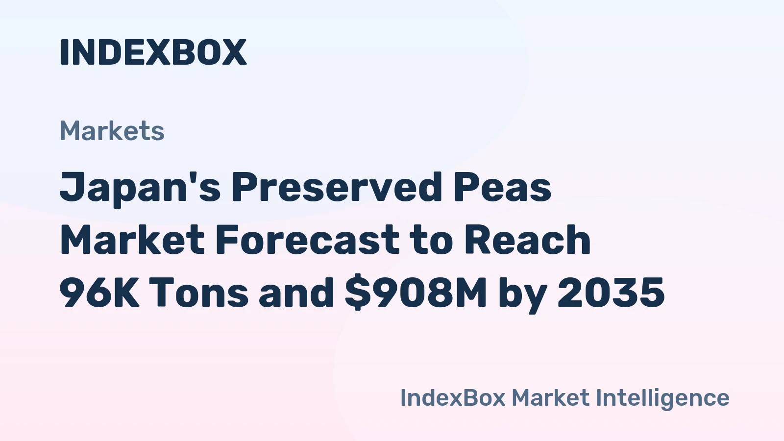 Japan's Preserved Peas Market Forecast to Reach 96K Tons and $908M by 2035