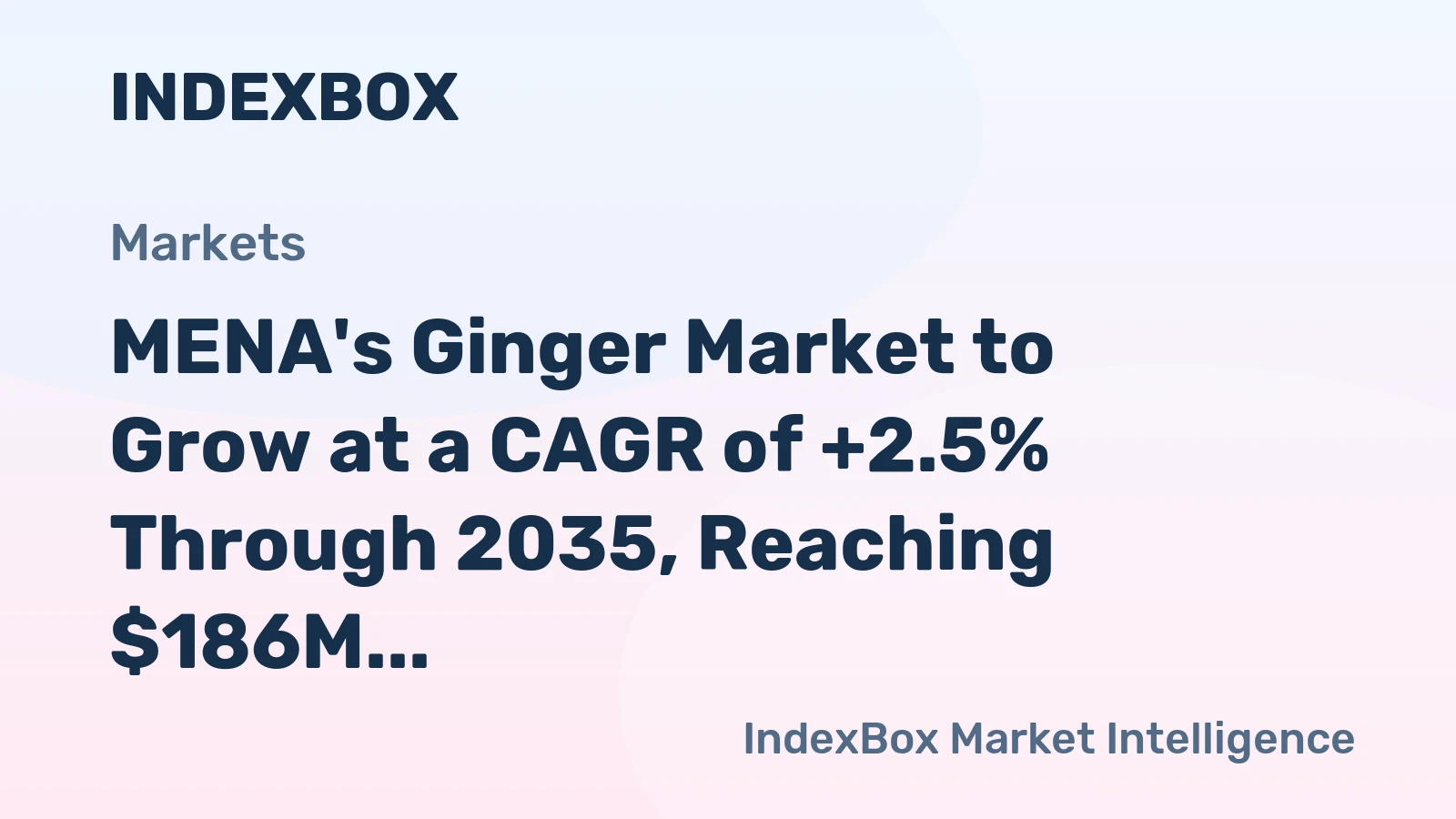 MENA's Ginger Market to Grow at a CAGR of +2.5% Through 2035, Reaching $186M in Value
