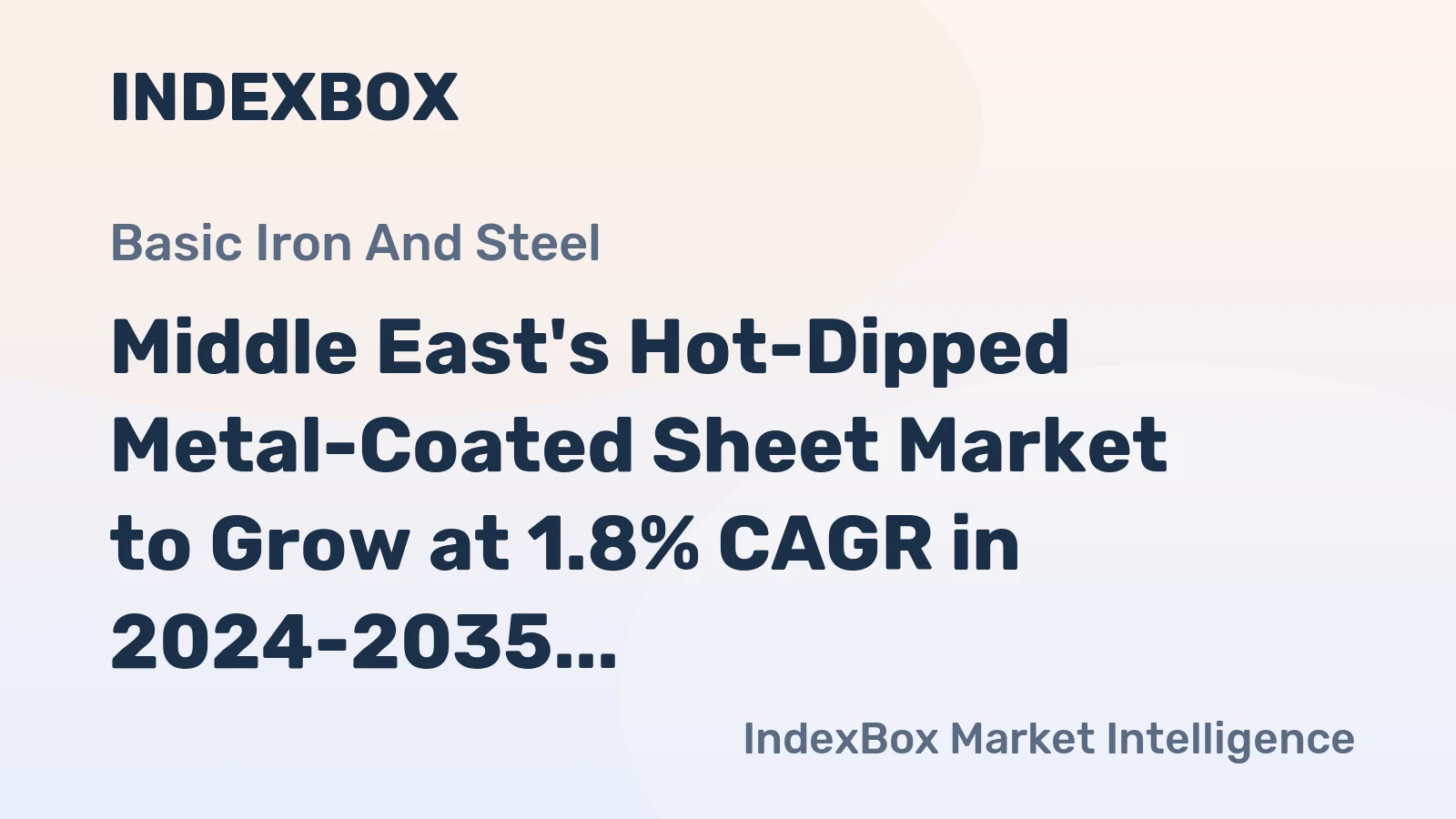 Middle East's Hot-Dipped Metal-Coated Sheet Market to Grow at 1.8% CAGR in 2024-2035