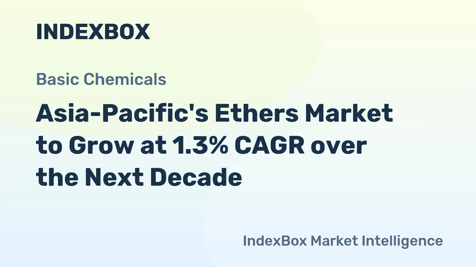 Asia-Pacific's Ethers Market to Grow at 1.3% CAGR over the Next Decade