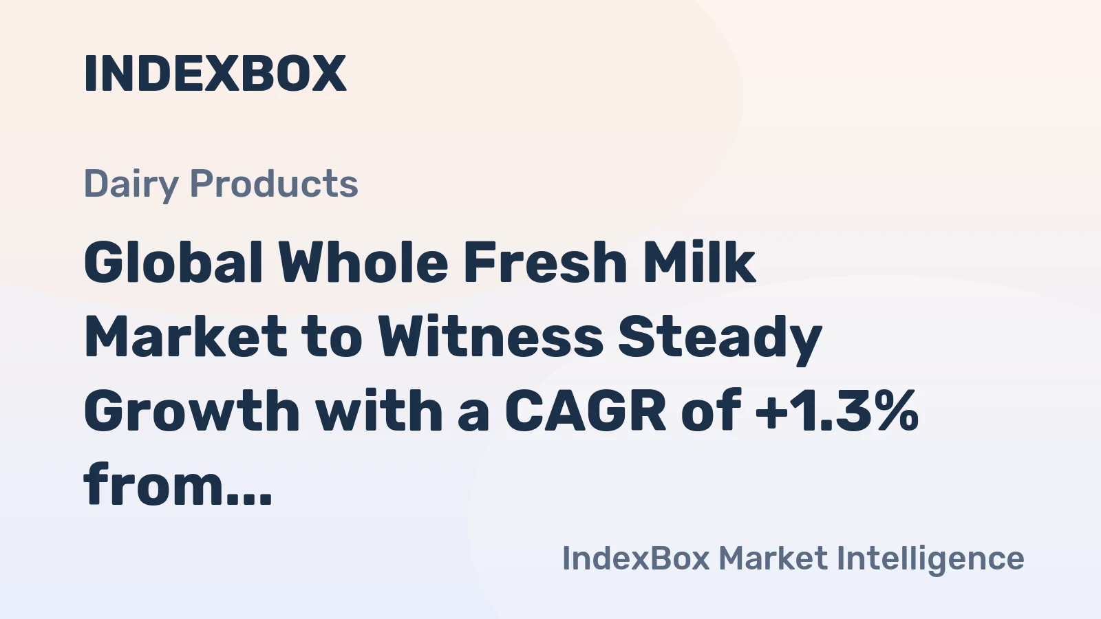Global Whole Fresh Milk Market to Witness Steady Growth with a CAGR of +1.3% from 2024 to 2035