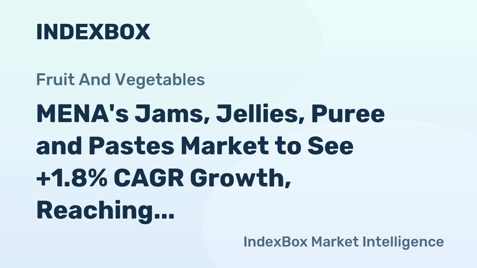 MENA's Jams, Jellies, Puree and Pastes Market to See +1.8% CAGR Growth, Reaching $3.1B by 2035