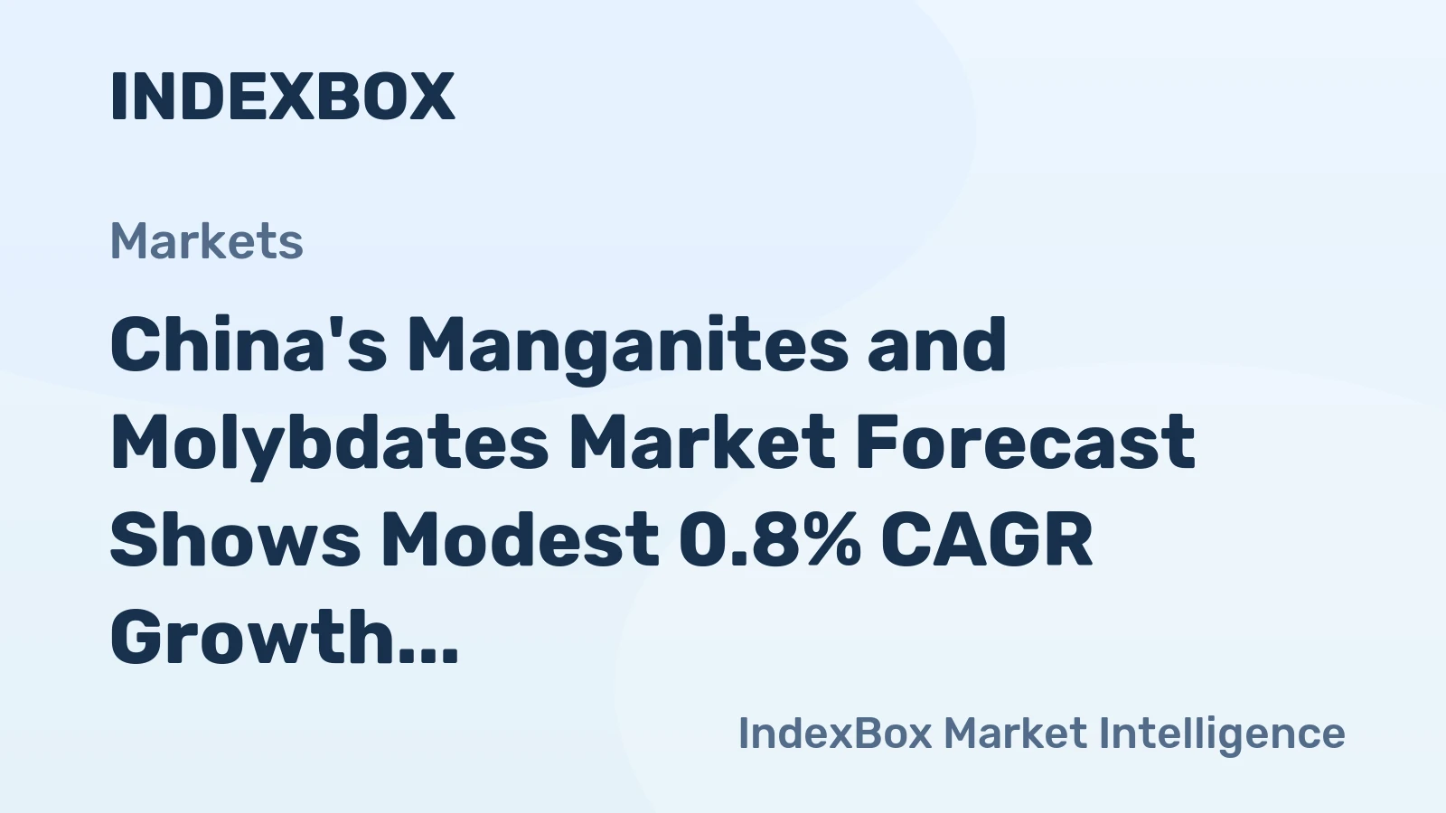 China's Manganites and Molybdates Market Forecast Shows Modest 0.8% CAGR Growth Through 2035
