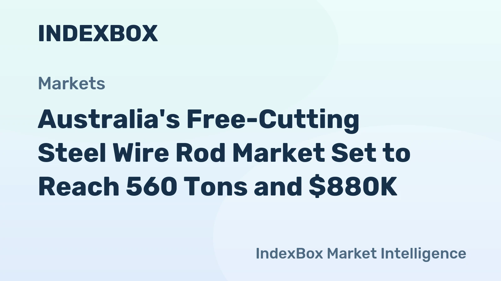 Australia's Free-Cutting Steel Wire Rod Market Set to Reach 560 Tons and $880K