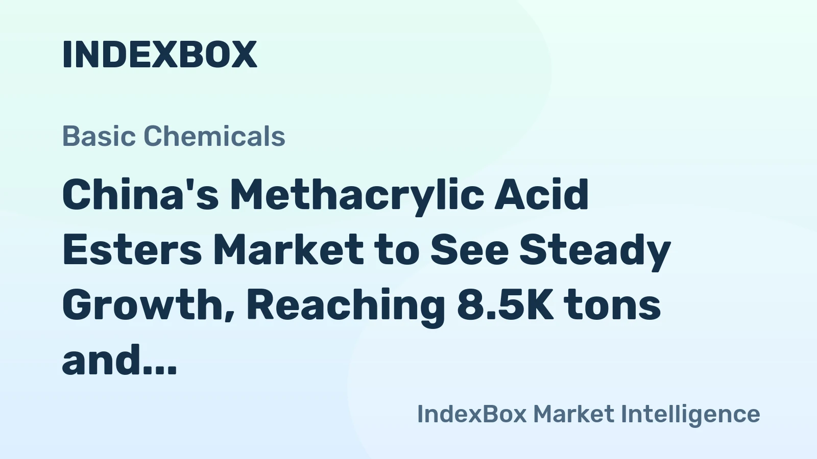 China's Methacrylic Acid Esters Market to See Steady Growth, Reaching 8.5K tons and $21M by 2035