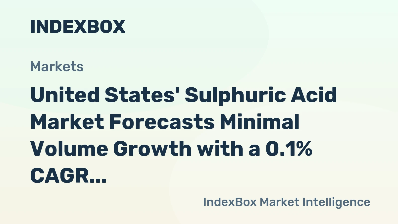 United States' Sulphuric Acid Market Forecasts Minimal Volume Growth with a 0.1% CAGR Through 2035