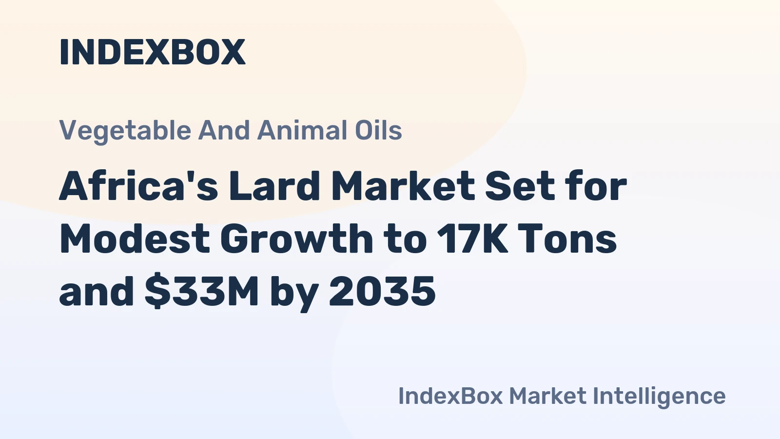 Africa's Lard Market Set for Modest Growth to 17K Tons and $33M by 2035