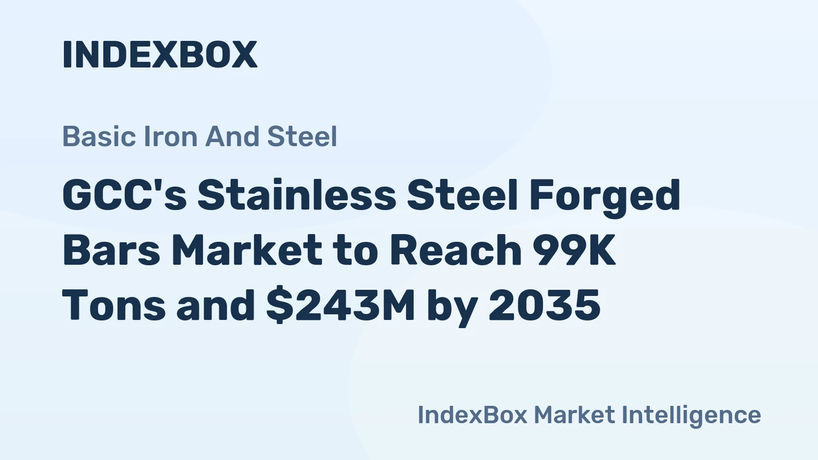 GCC's Stainless Steel Forged Bars Market to Reach 99K Tons and $243M by 2035