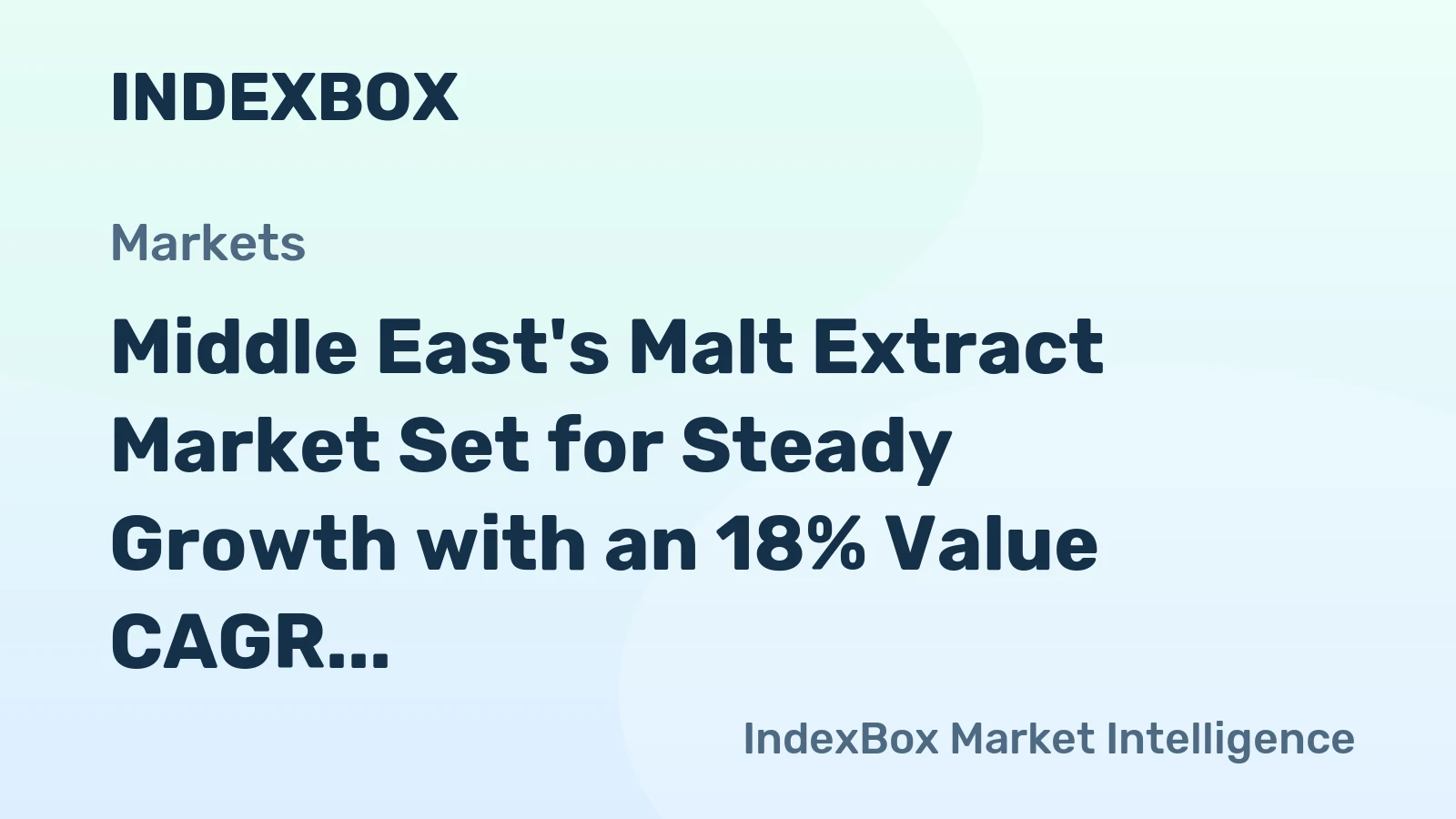Middle East's Malt Extract Market Set for Steady Growth with an 18% Value CAGR Through 2035