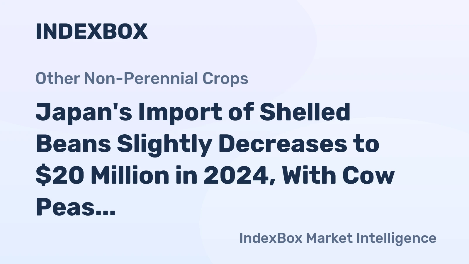 Japan's Import of Shelled Beans Slightly Decreases to $20 Million in 2024, With Cow Peas Unaffected