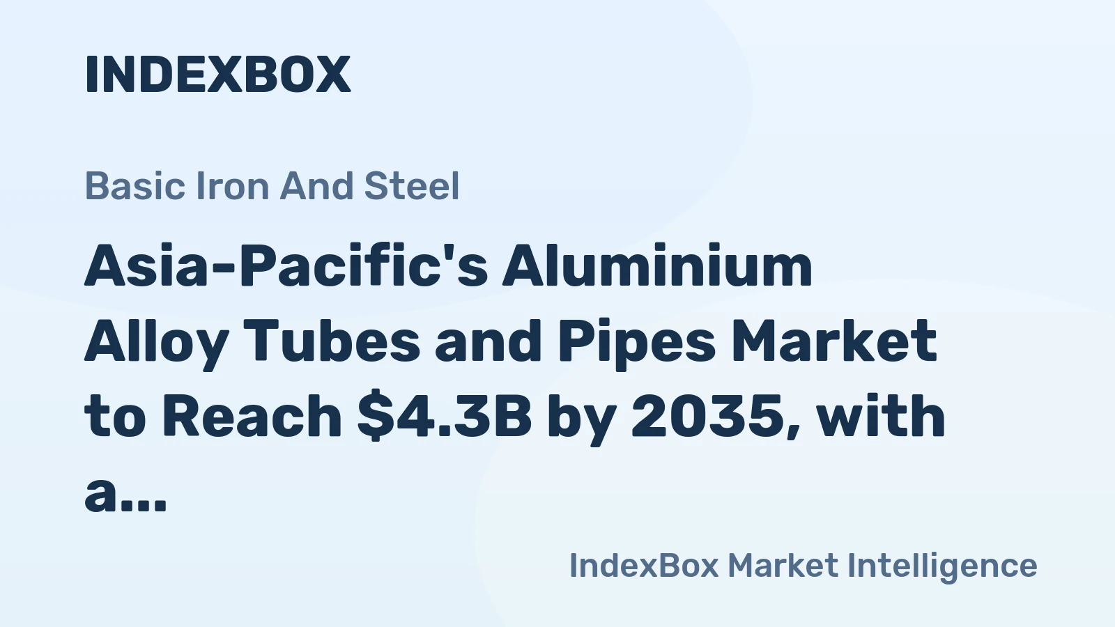 Asia-Pacific's Aluminium Alloy Tubes and Pipes Market to Reach $4.3B by 2035, with a CAGR of +3.1%