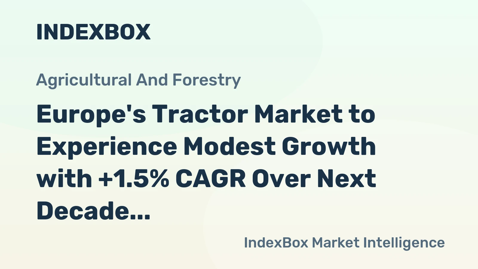 Europe's Tractor Market to Experience Modest Growth with +1.5% CAGR Over Next Decade, Reaching $53B by 2035