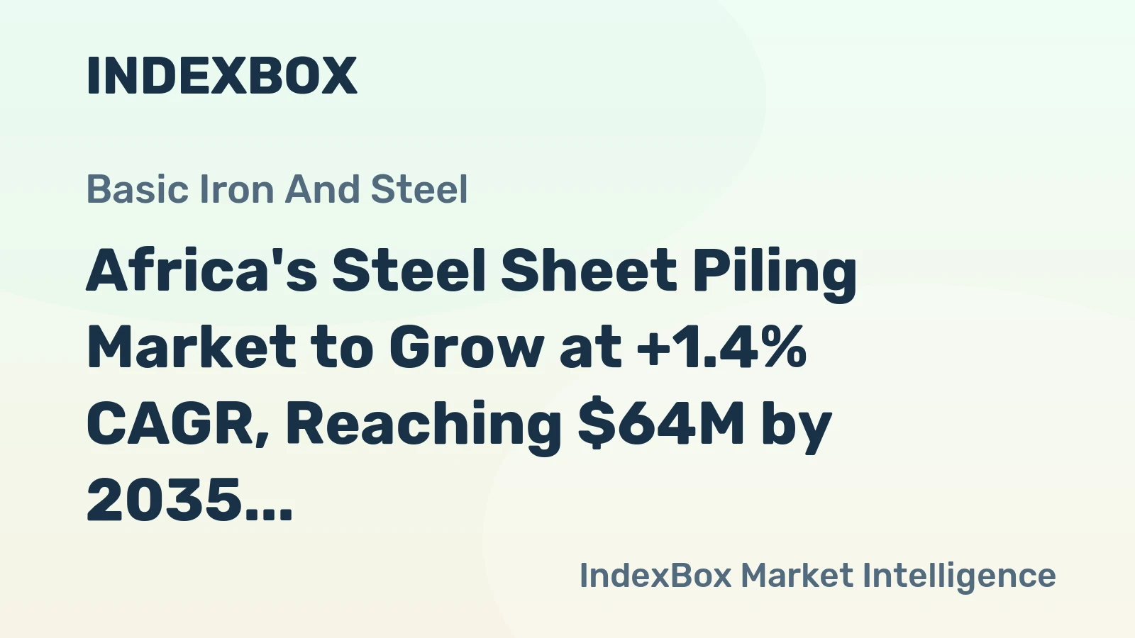 Africa's Steel Sheet Piling Market to Grow at +1.4% CAGR, Reaching $64M by 2035
