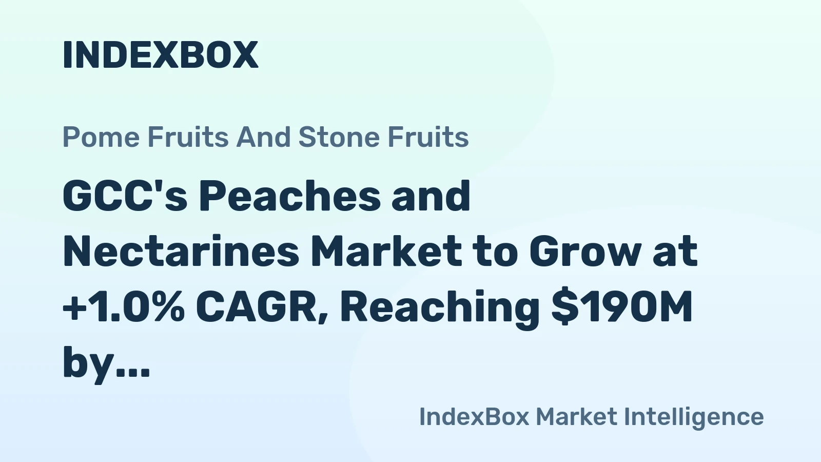 GCC's Peaches and Nectarines Market to Grow at +1.0% CAGR, Reaching $190M by 2035